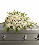 Just Flowers - item: White Serenity Casket Spray